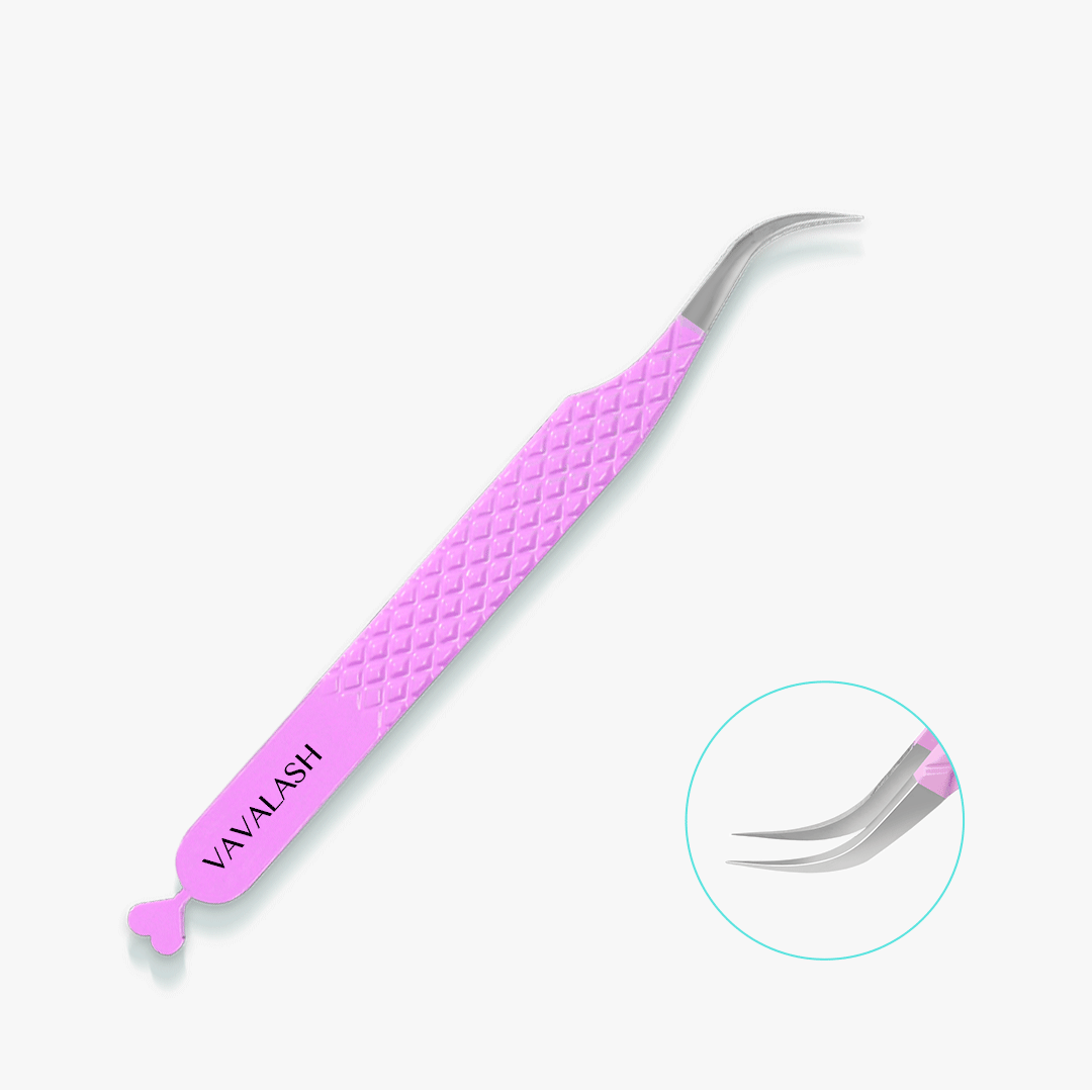 VV-04 Violet Heart-shaped Tweezers for Volume Eyelash Extensions – VAVALASH